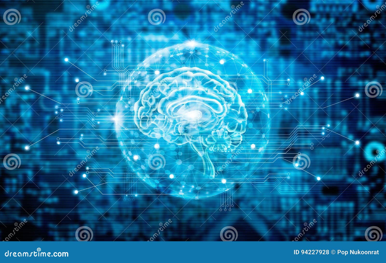 Virtual Brain Innovative Technology in Science and Medical Concept in ...