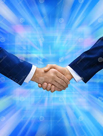 Virtual Business Handshake stock image. Image of electronic - 9884881