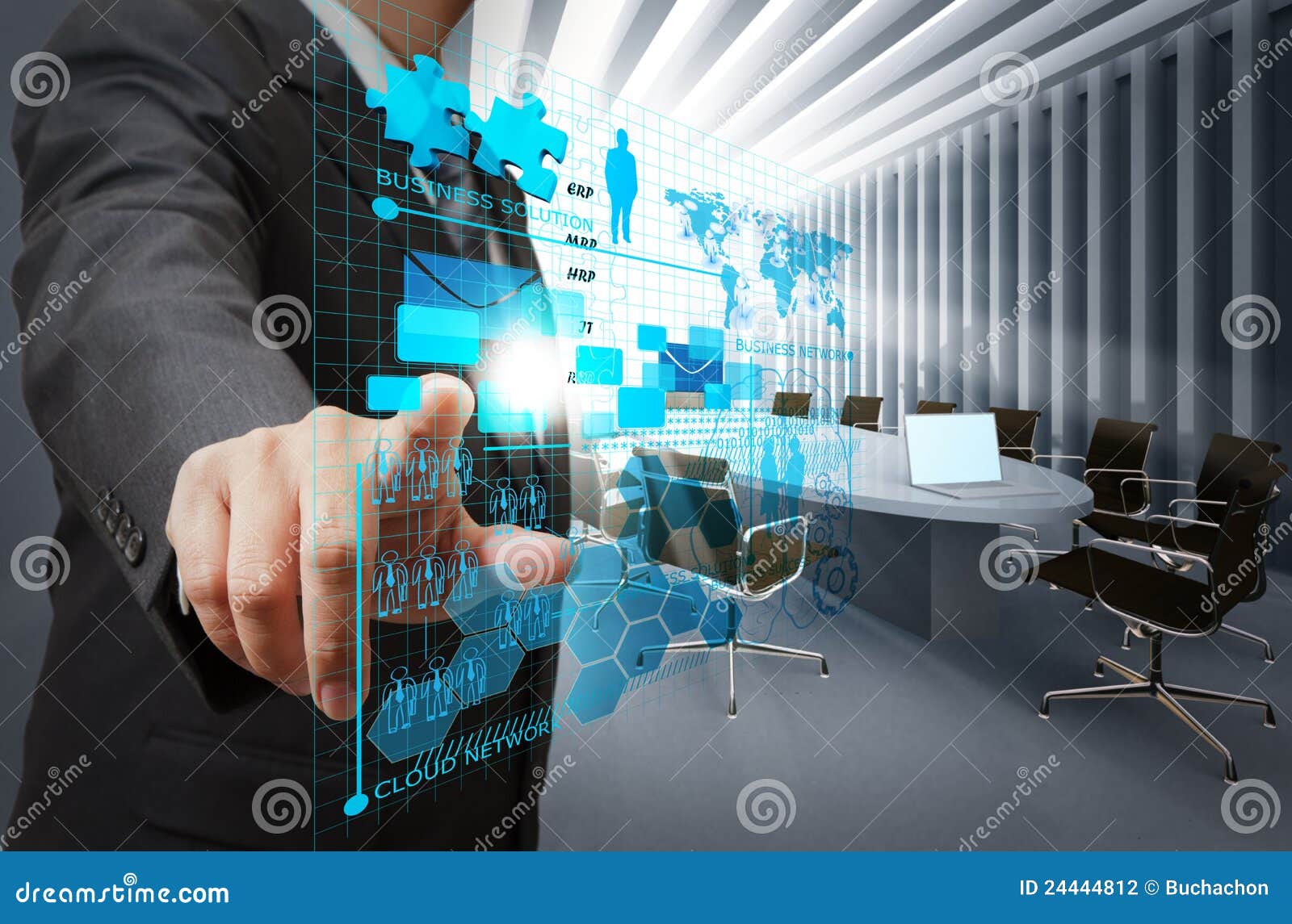 Virtual business network stock photo. Image of media - 24444812