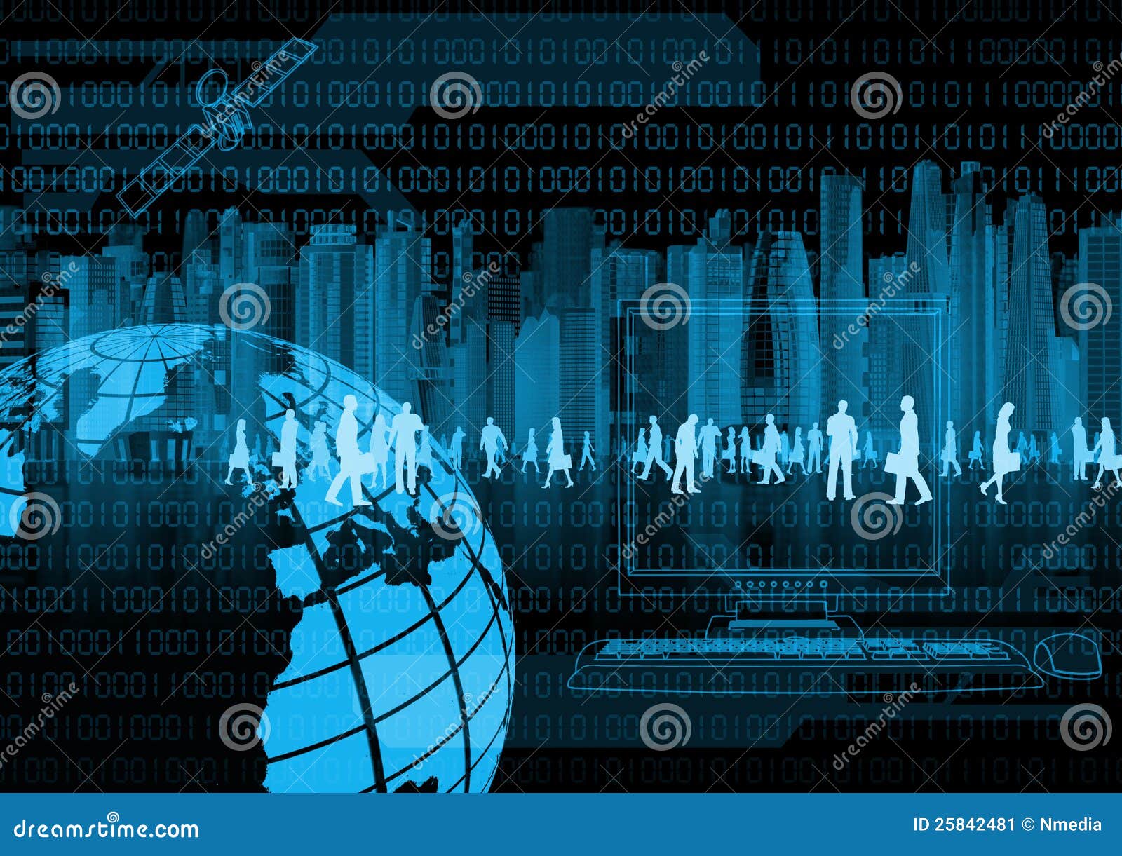 Virtual Business and Virtual People Stock Illustration - Illustration ...