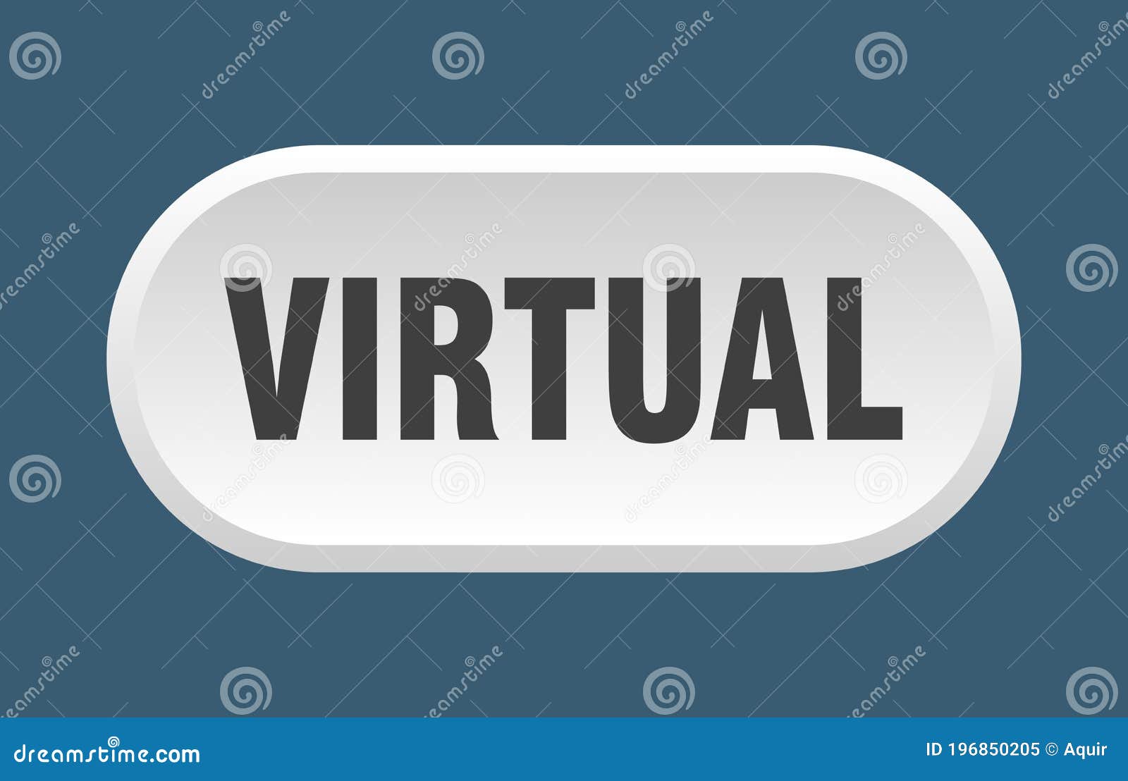 Virtual Button. Rounded Sign on White Background Stock Vector ...