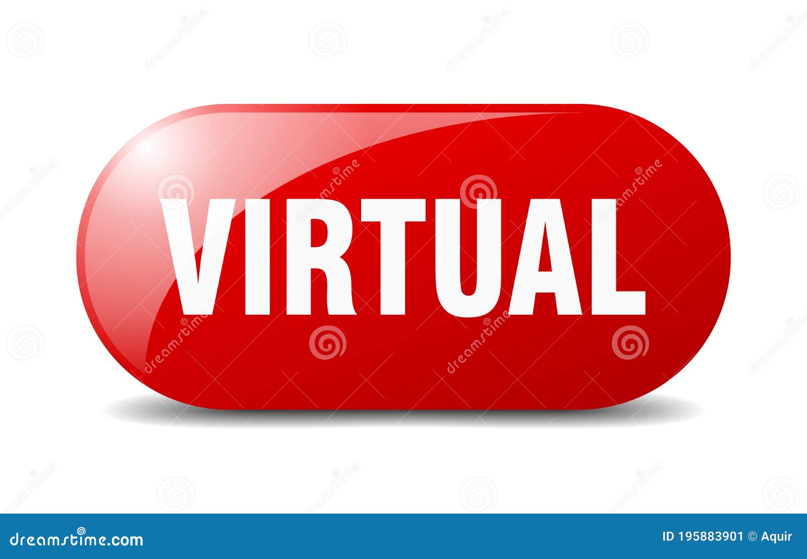 Virtual Button. Sticker. Banner. Rounded Glass Sign Stock Vector ...