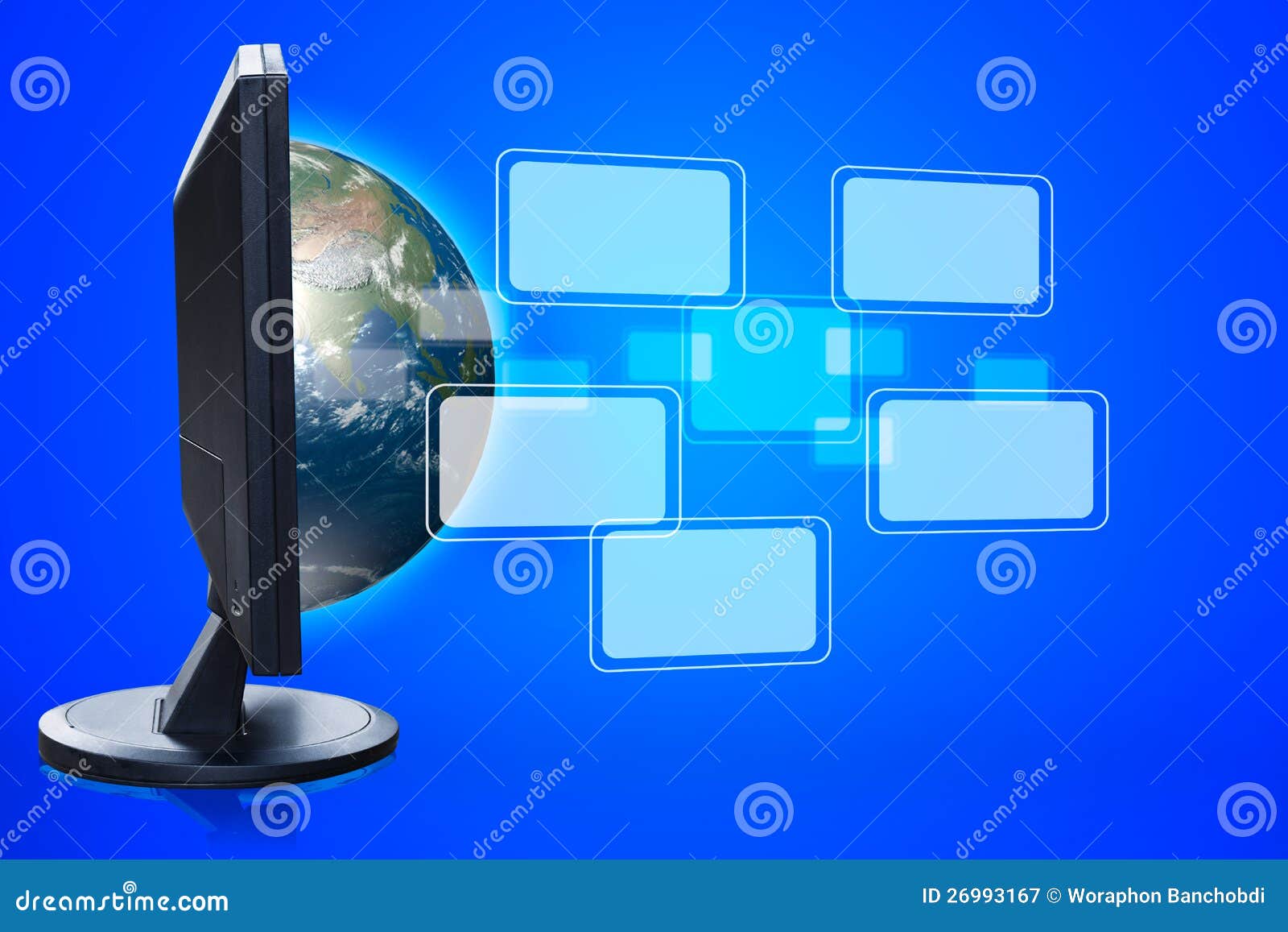 Virtual Buttons from LCD Monitor Stock Illustration - Illustration of ...