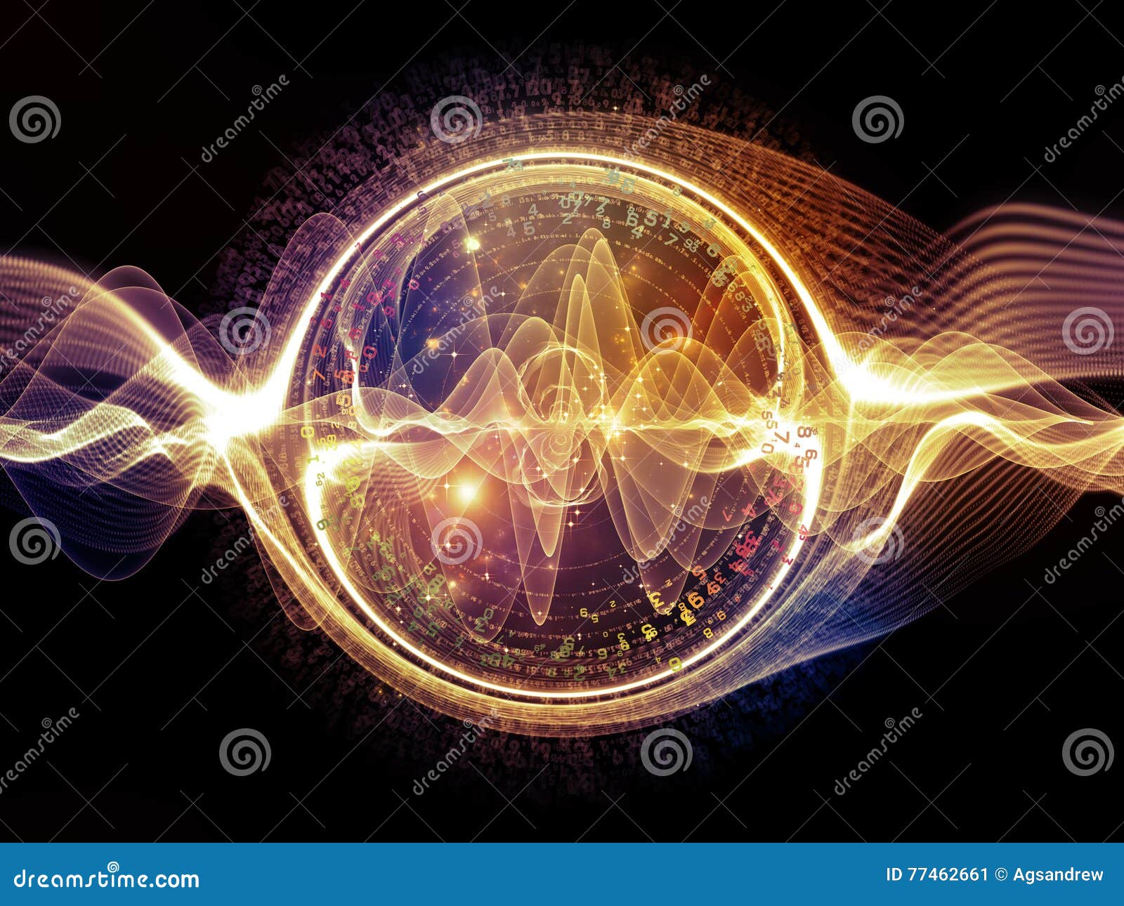 Virtual Central Wave stock illustration. Illustration of integer - 77462661