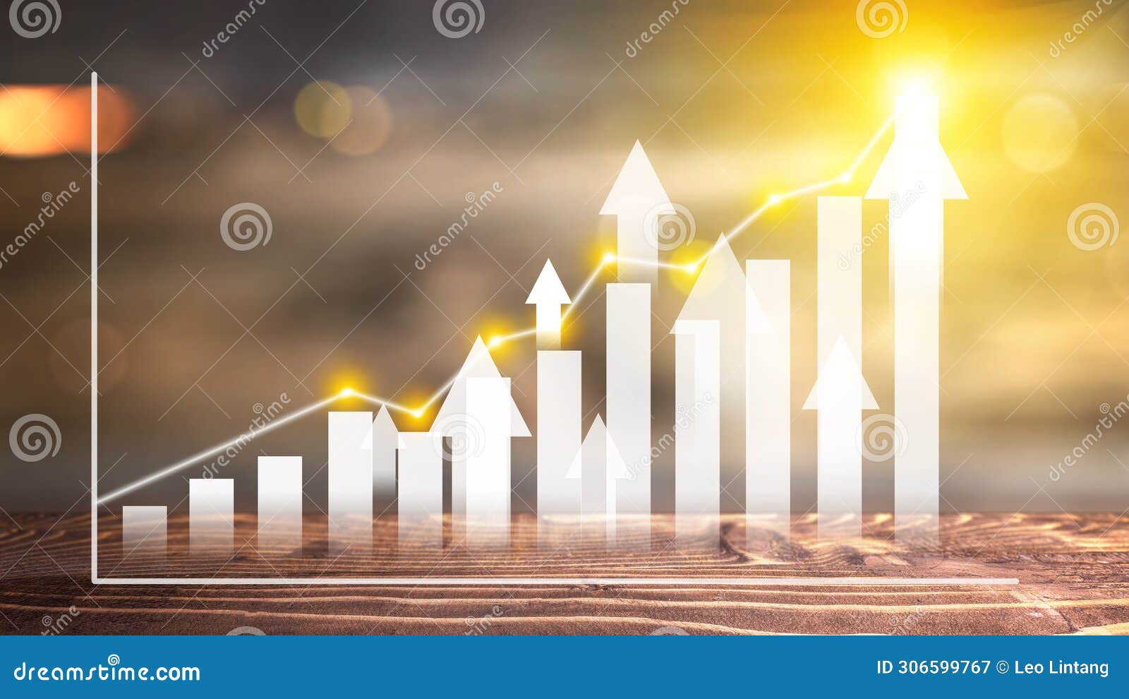 Virtual Chart with Increasing Graph Arrow Stock Illustration ...