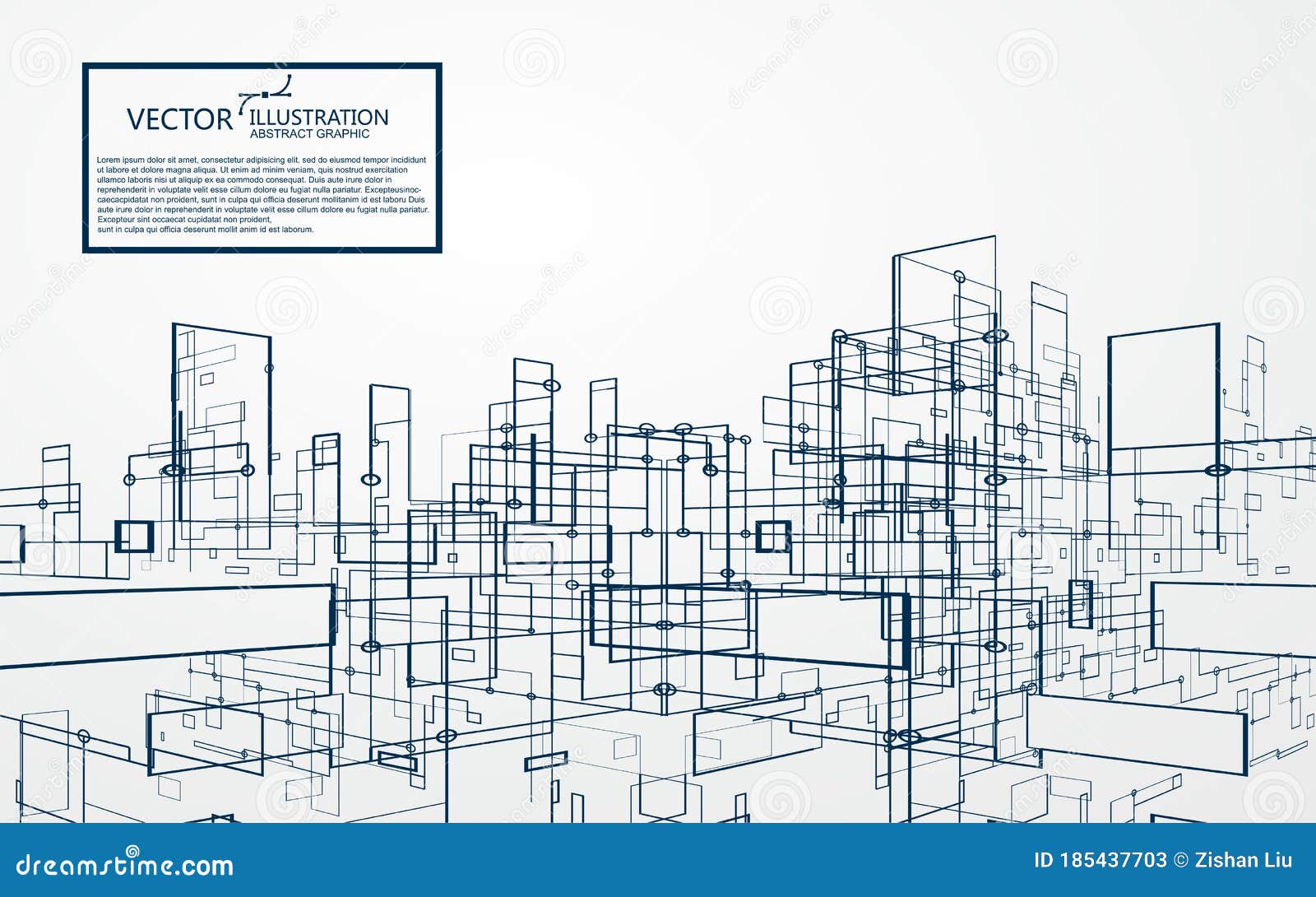 Virtual City Graphic, the Design of the Virtual Space Stock Vector ...