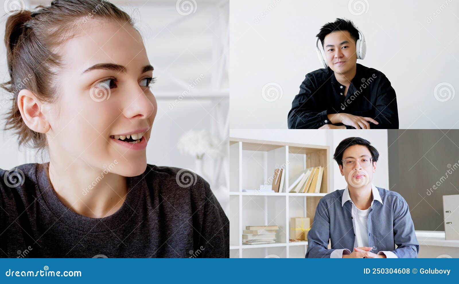 Virtual Class Group Video Chat Students Online Stock Photo - Image of ...