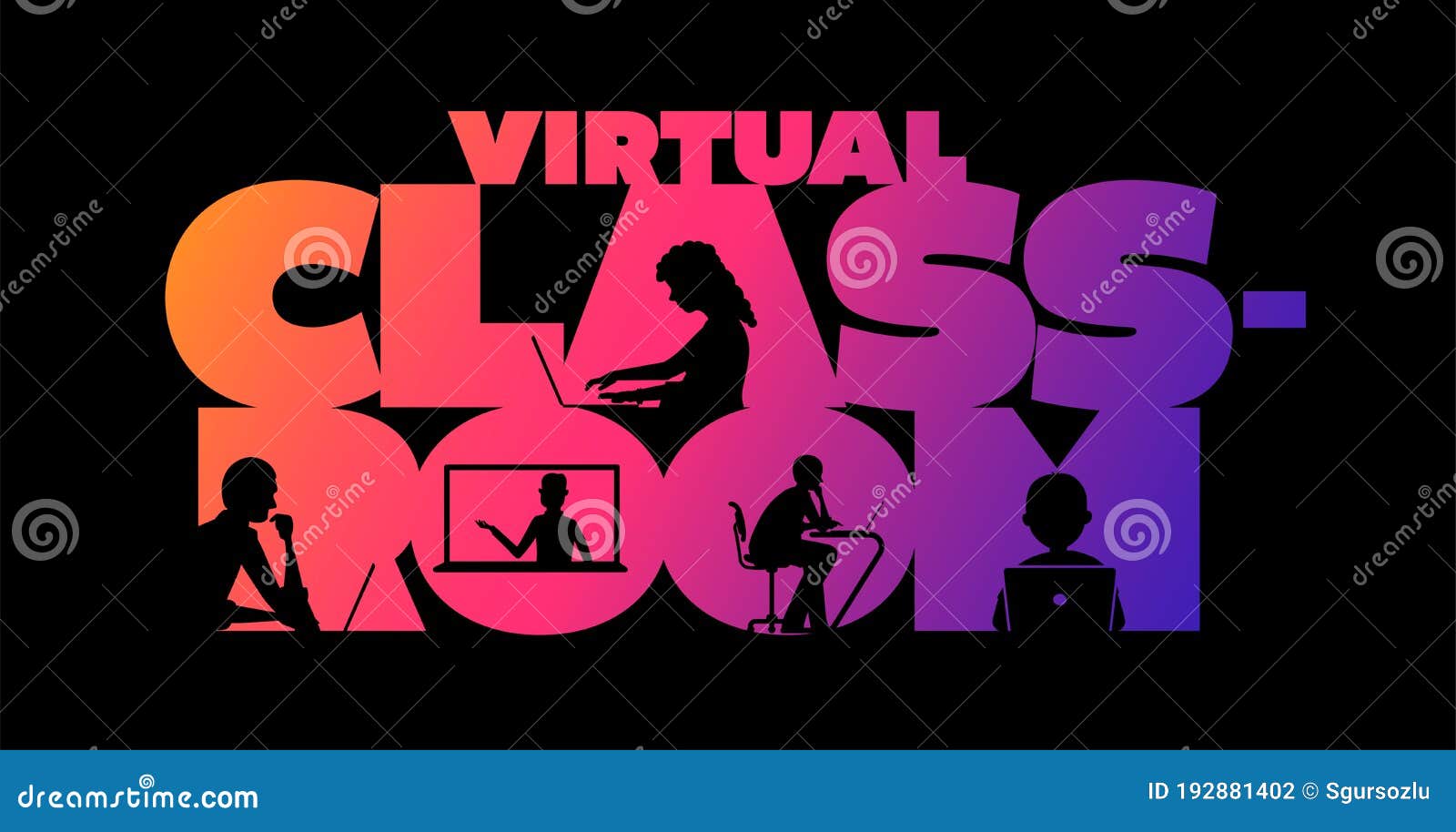 Virtual Classroom Concept Typographic Design Stock Vector ...