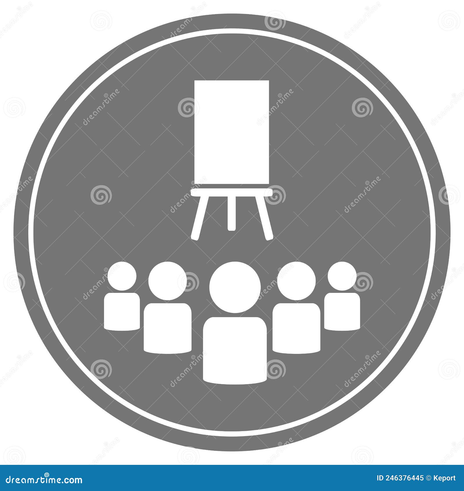 Virtual Classroom Symbol on Grey Button with White Frame Stock ...