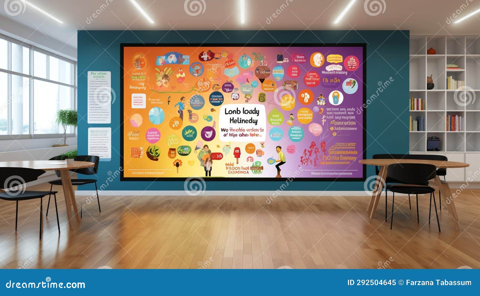 A Virtual Classroom Wall Mockup with a Digital Display Teachers Day ...