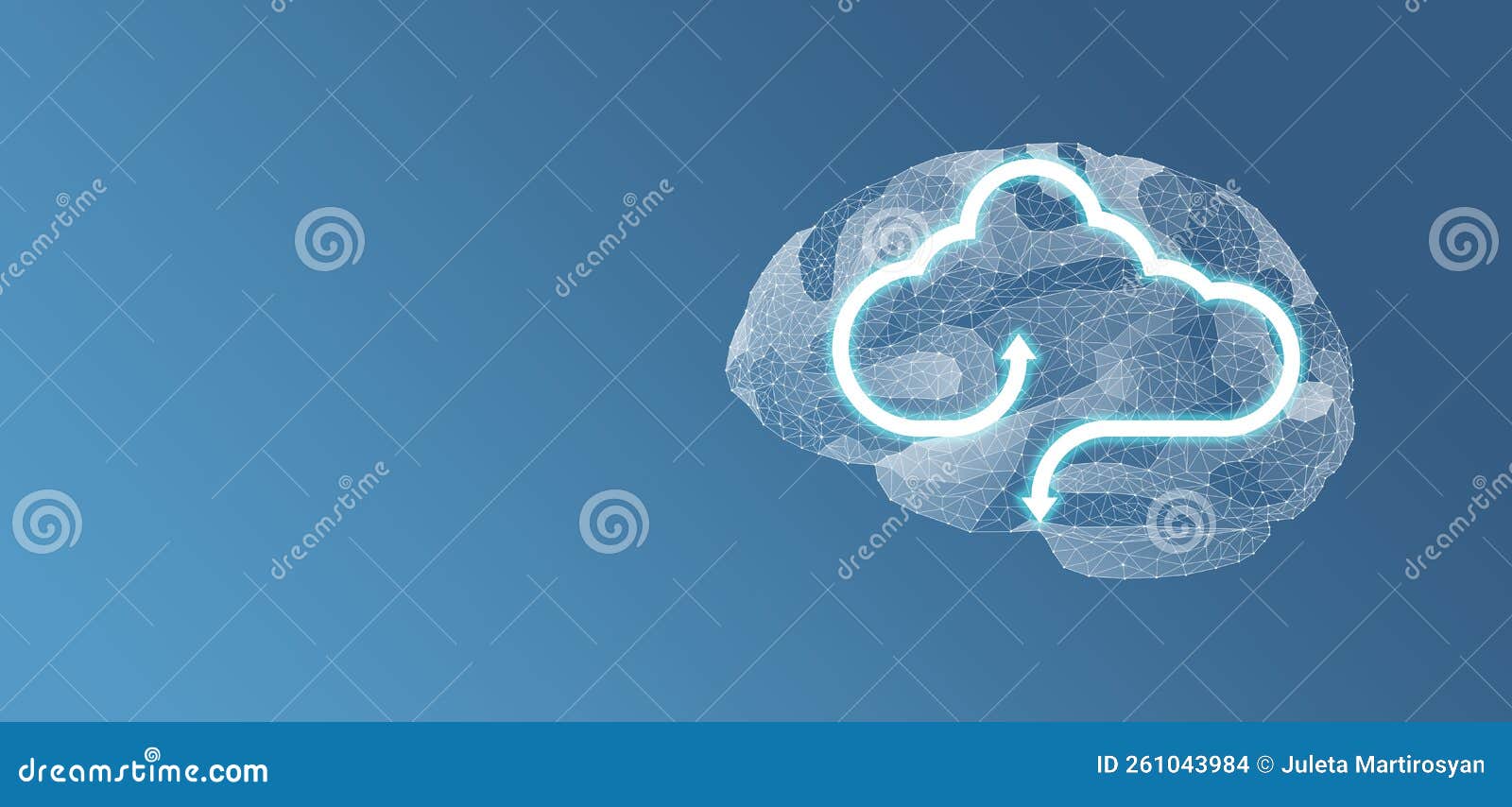 Virtual Cloud and Brain from the Web Stock Illustration - Illustration ...