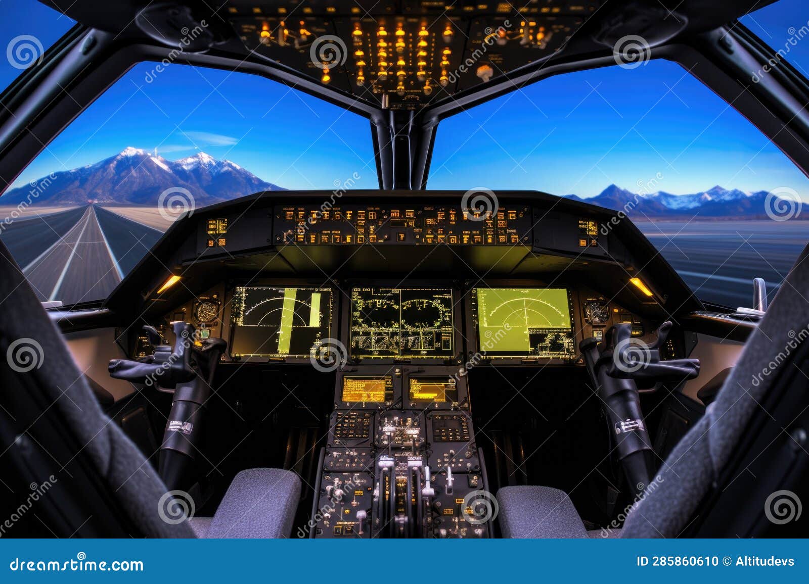 Virtual Cockpit Of Future Supersonic Transport Royalty-Free Stock Photo ...