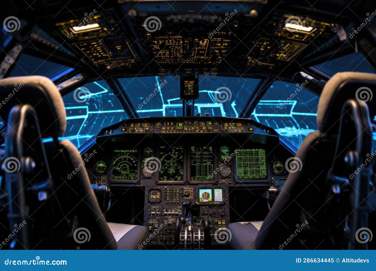 Virtual Cockpit Of Future Supersonic Transport Royalty-Free Stock Photo ...