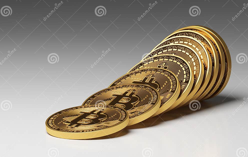 Virtual Coins Bitcoins stock illustration. Illustration of gold - 70147966