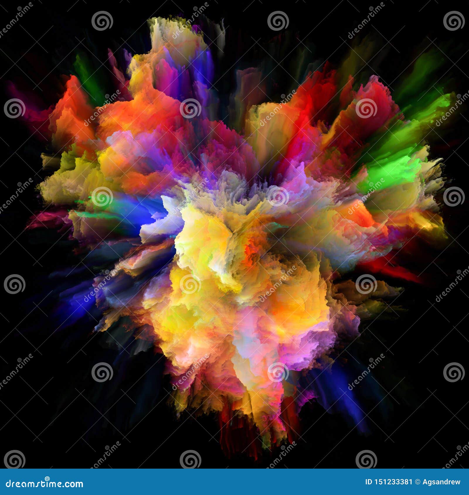 Virtual Color Splash Explosion Stock Illustration - Illustration of ...