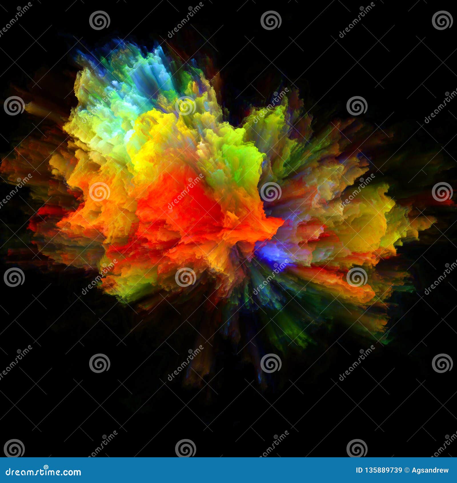 Virtual Color Splash Explosion Stock Illustration - Illustration of ...