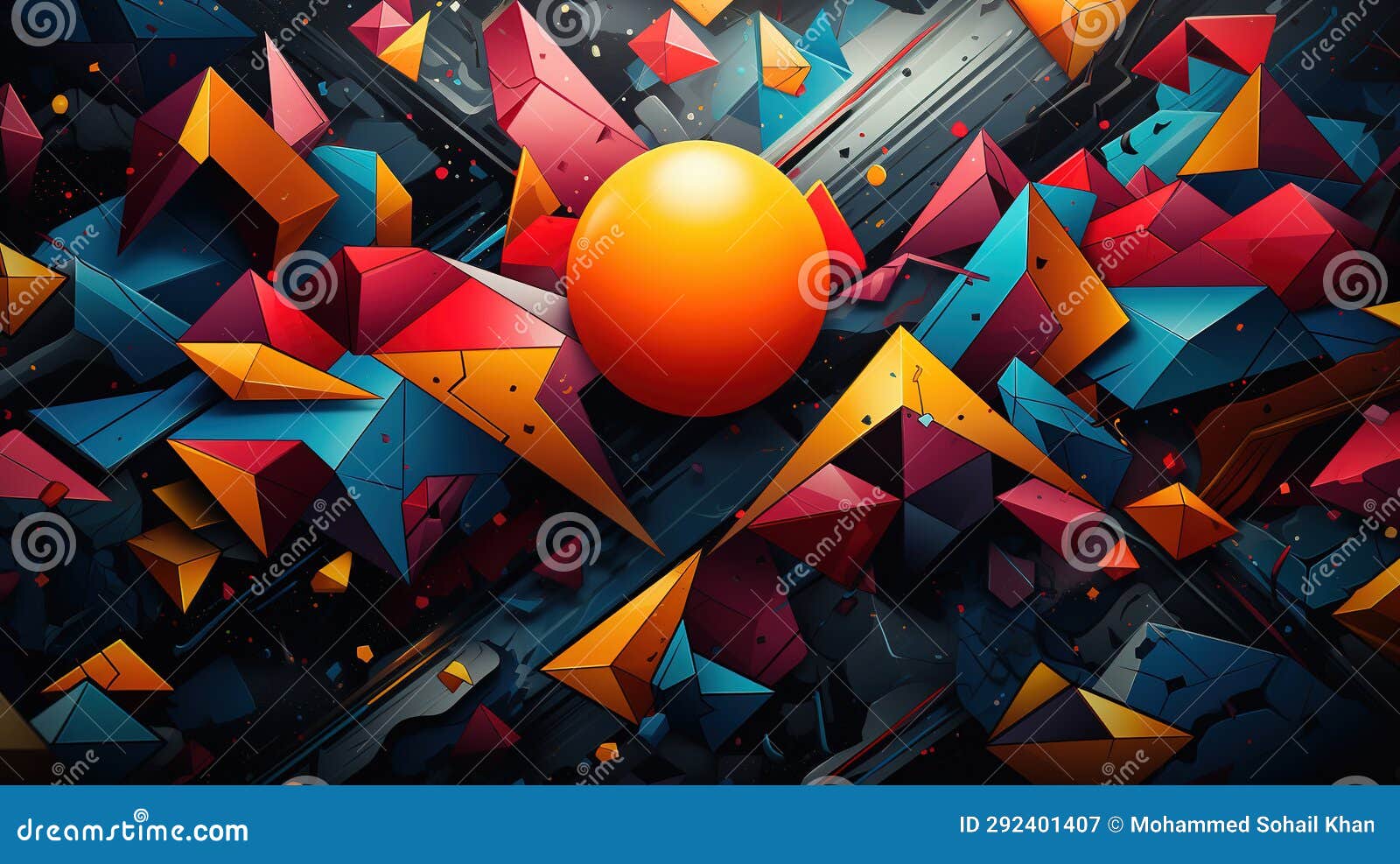 Virtual Colorful Abstract Art Theme of Minimalistic Modern Contemporary ...
