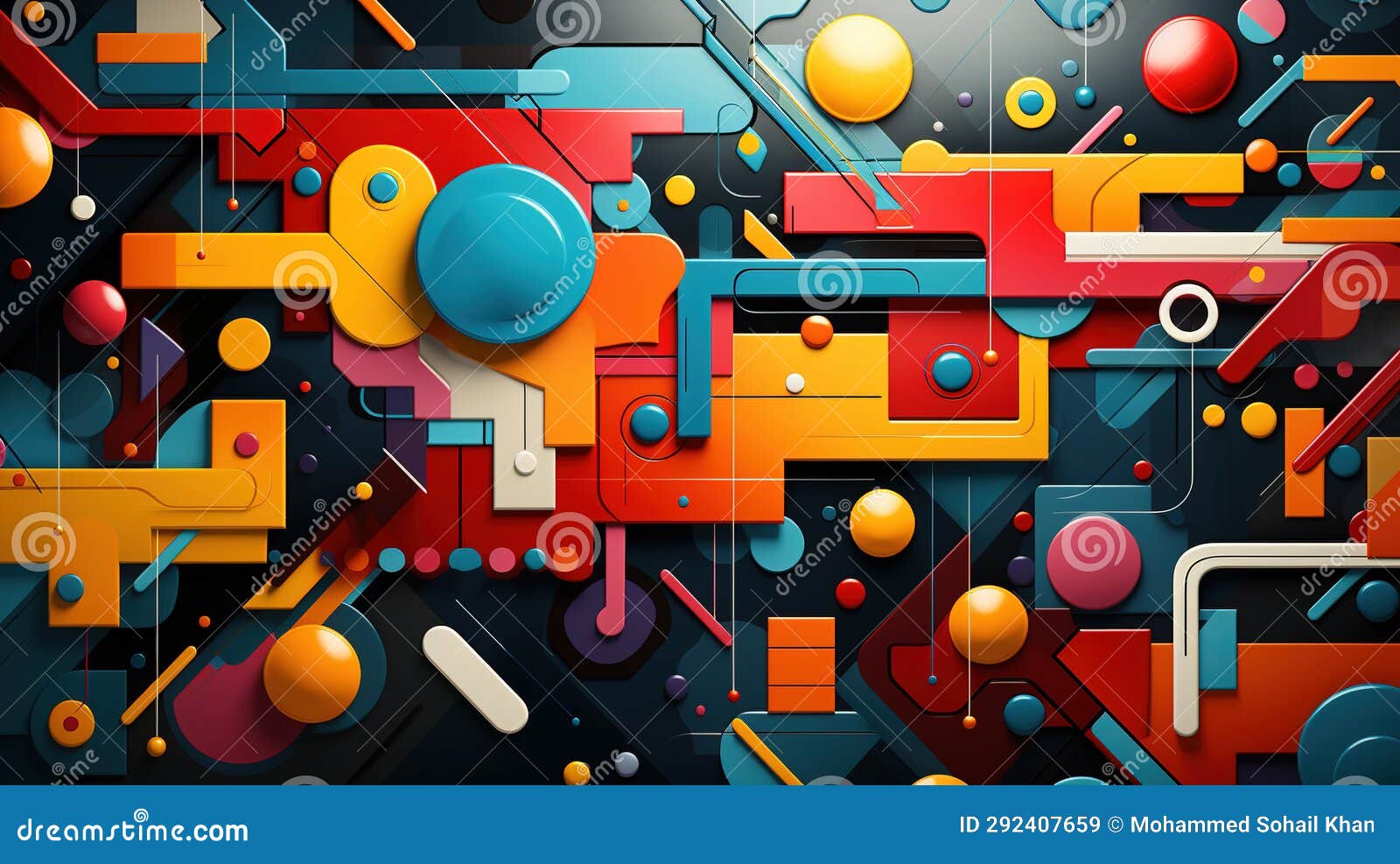 Virtual Colorful Abstract Art Theme of Minimalistic Modern Contemporary ...