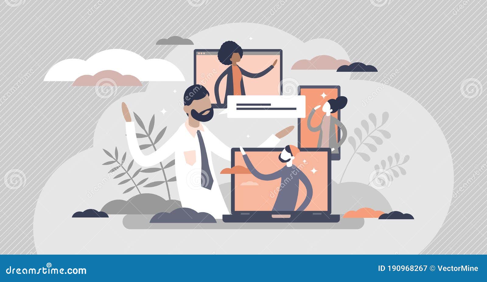 Virtual Communication As Social Message Chat and Talk Tiny Persons ...