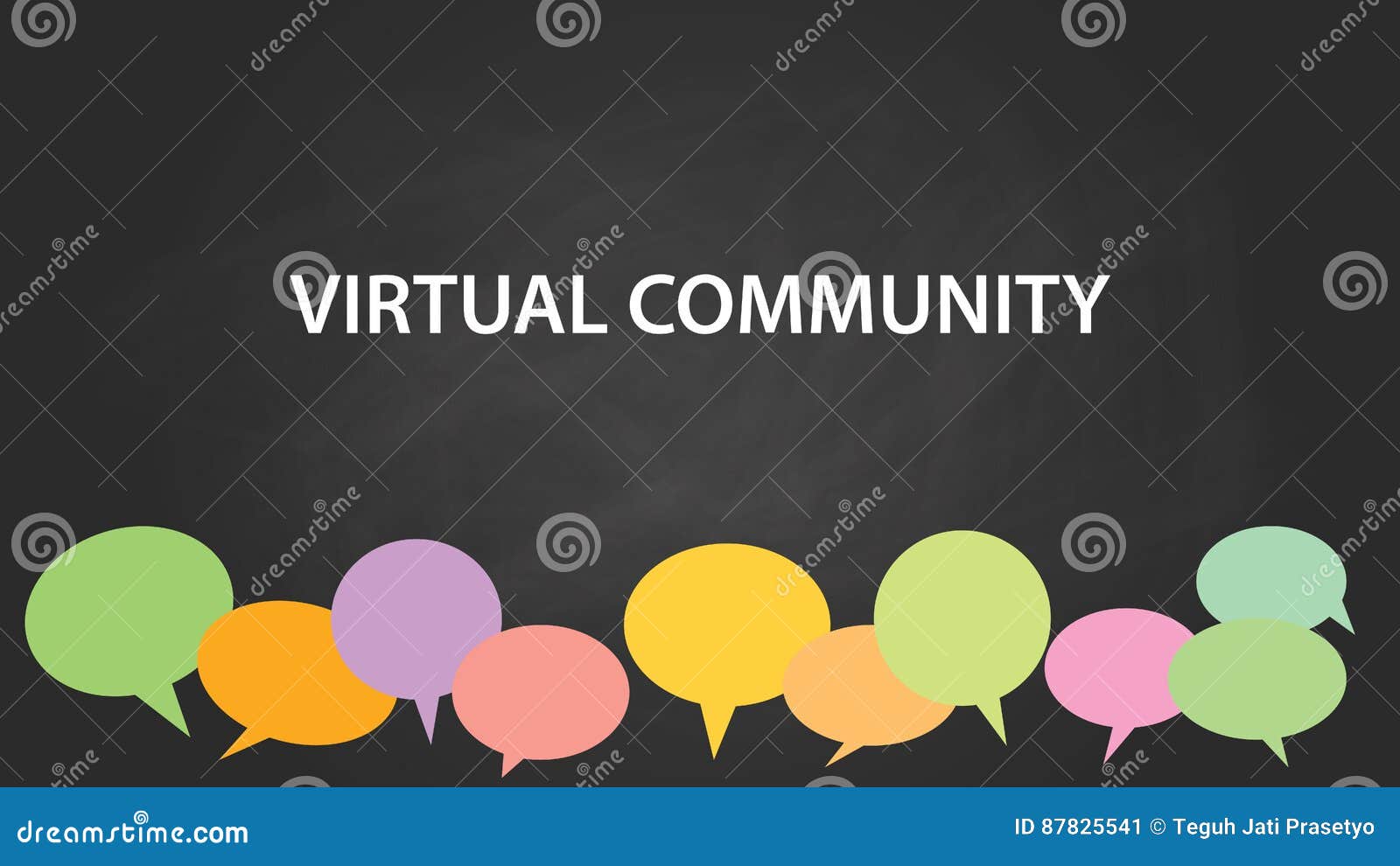 Virtual Community White Text Illustration With Colourful Empty Callouts ...