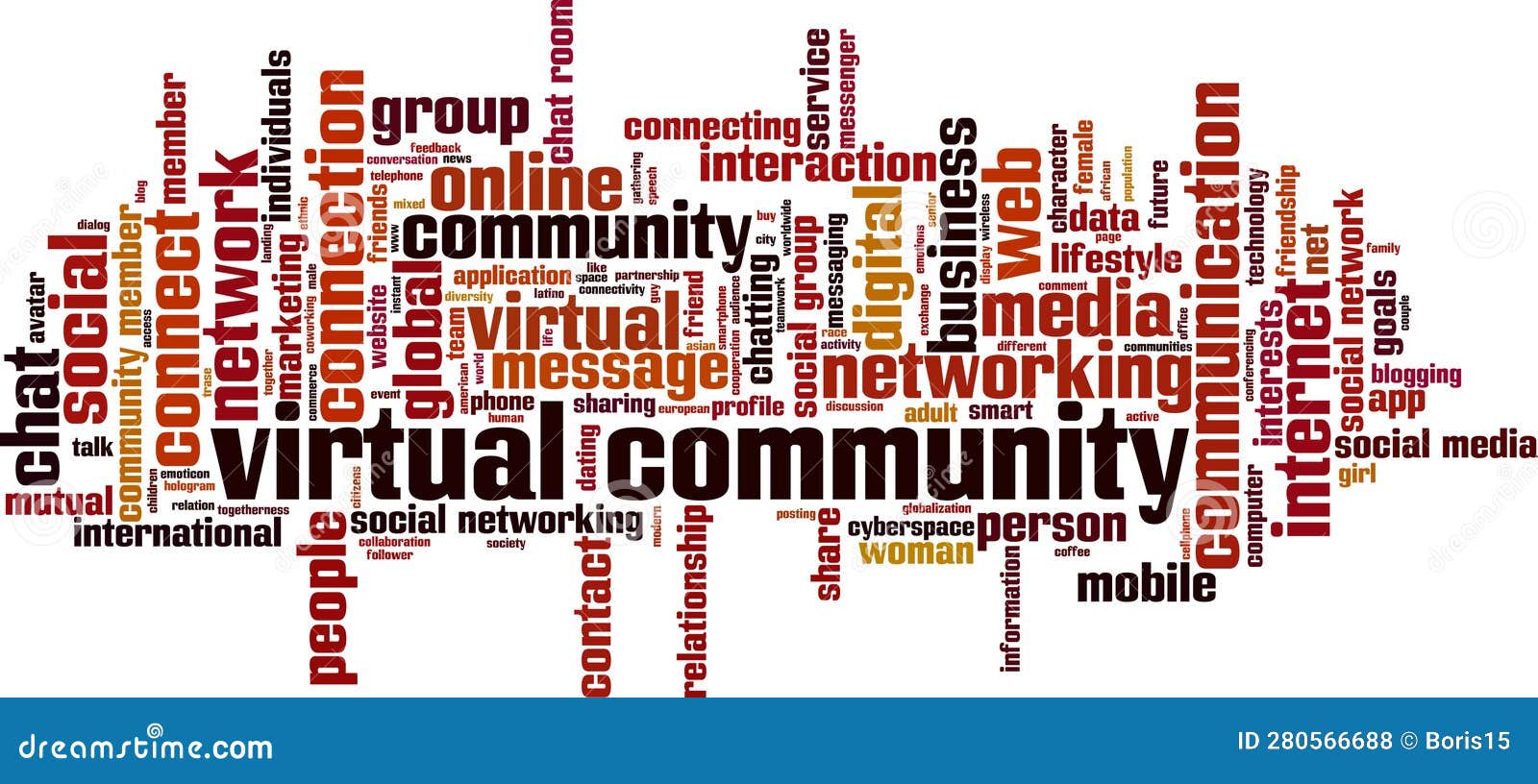 Virtual Community Word Cloud Stock Vector - Illustration of internet ...