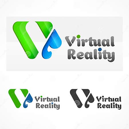 Virtual company logo stock vector. Illustration of reality - 99688834
