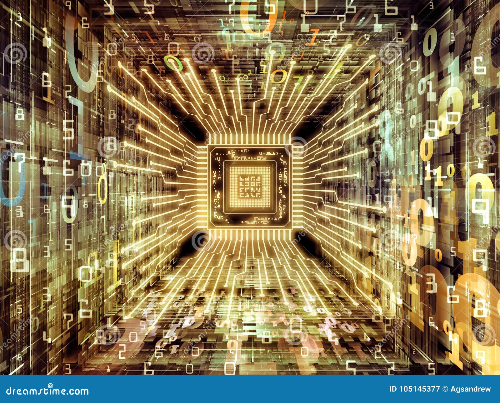 Virtual Computer CPU stock illustration. Illustration of element ...