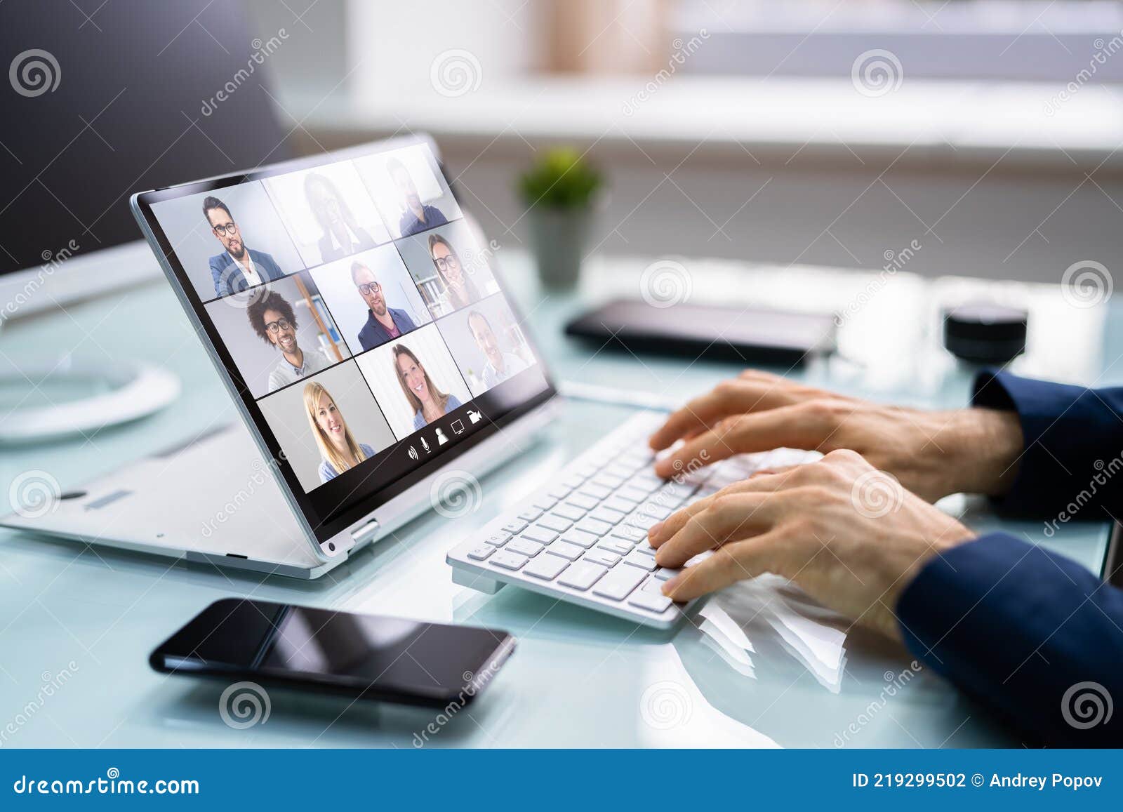 Virtual Conference Interview Meeting Stock Photo - Image of elearning ...