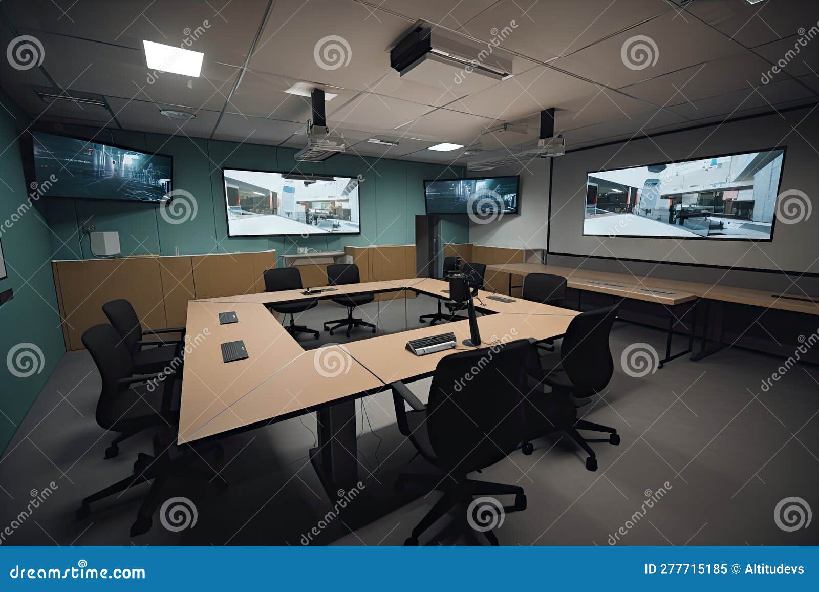 Virtual Conference Room, with Screens and Projection Tools, To Showcase ...