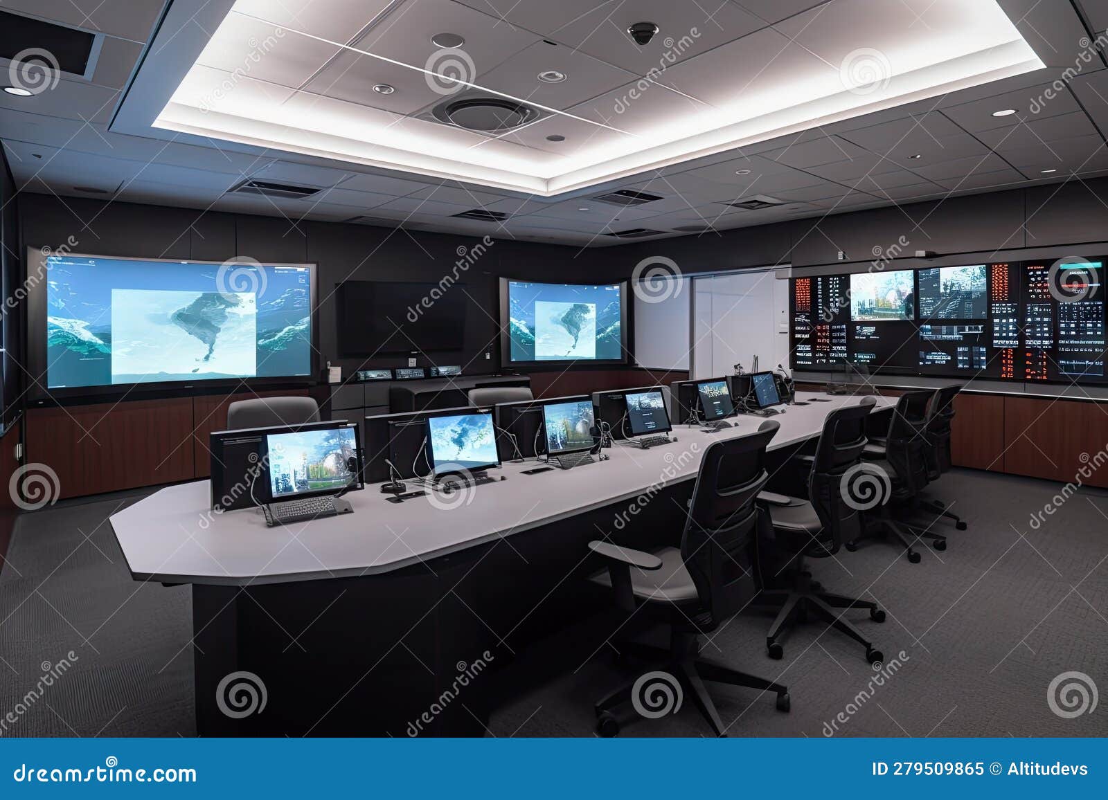 Virtual Conference Room, with Screens and Projectors for Presenting ...