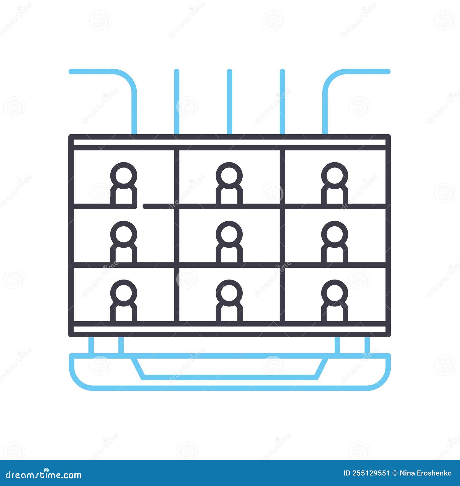 Virtual Connection Line Icon, Outline Symbol, Vector Illustration ...