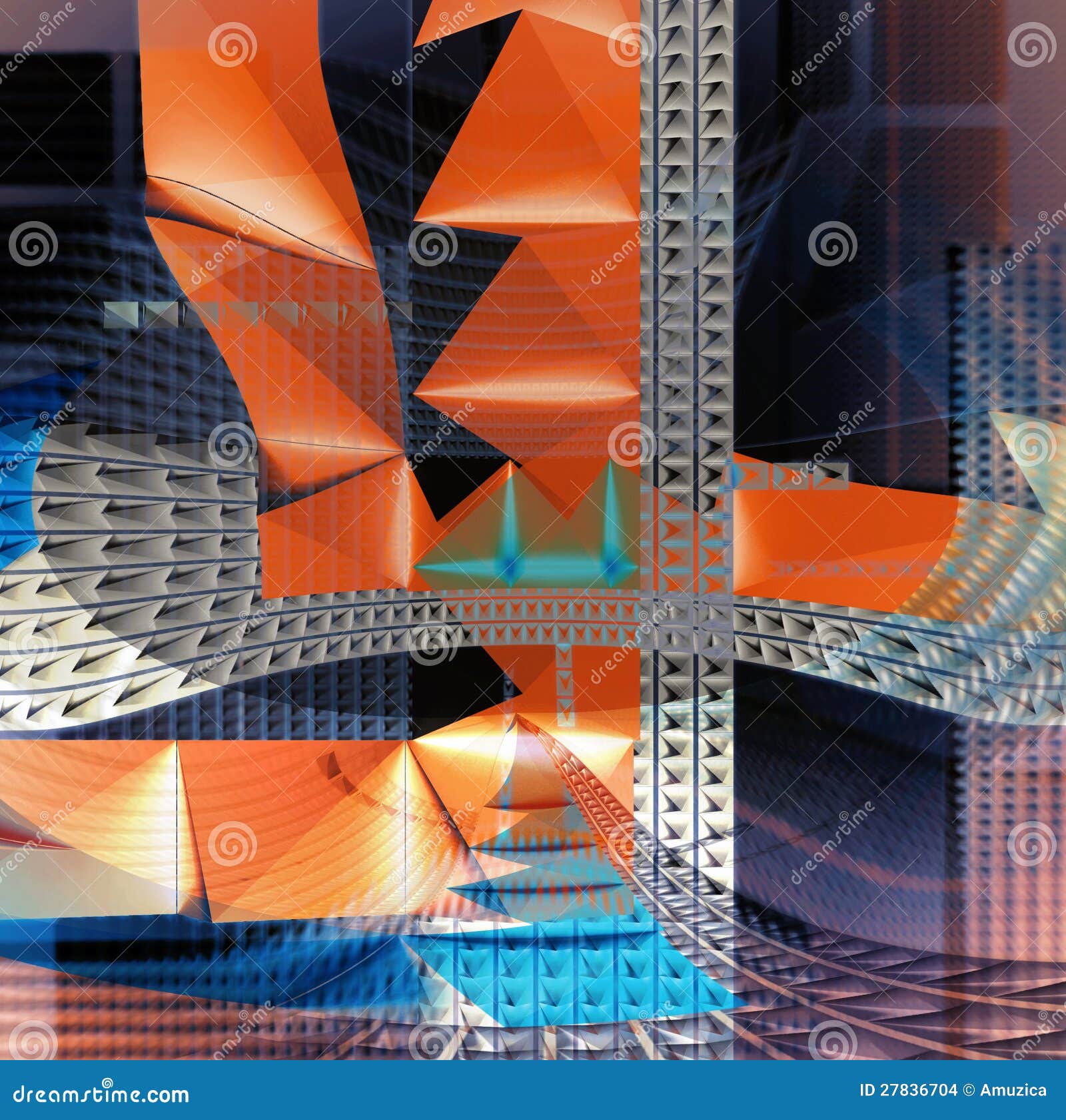 Virtual construction stock illustration. Illustration of futuristic ...