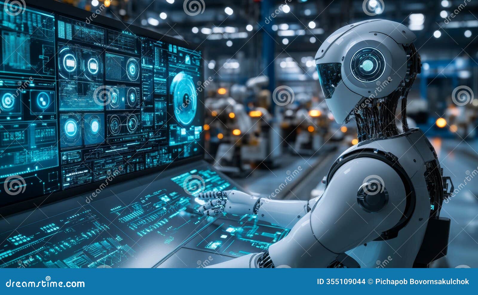 Virtual Control Center with AI Interaction and Data Visualization Stock ...