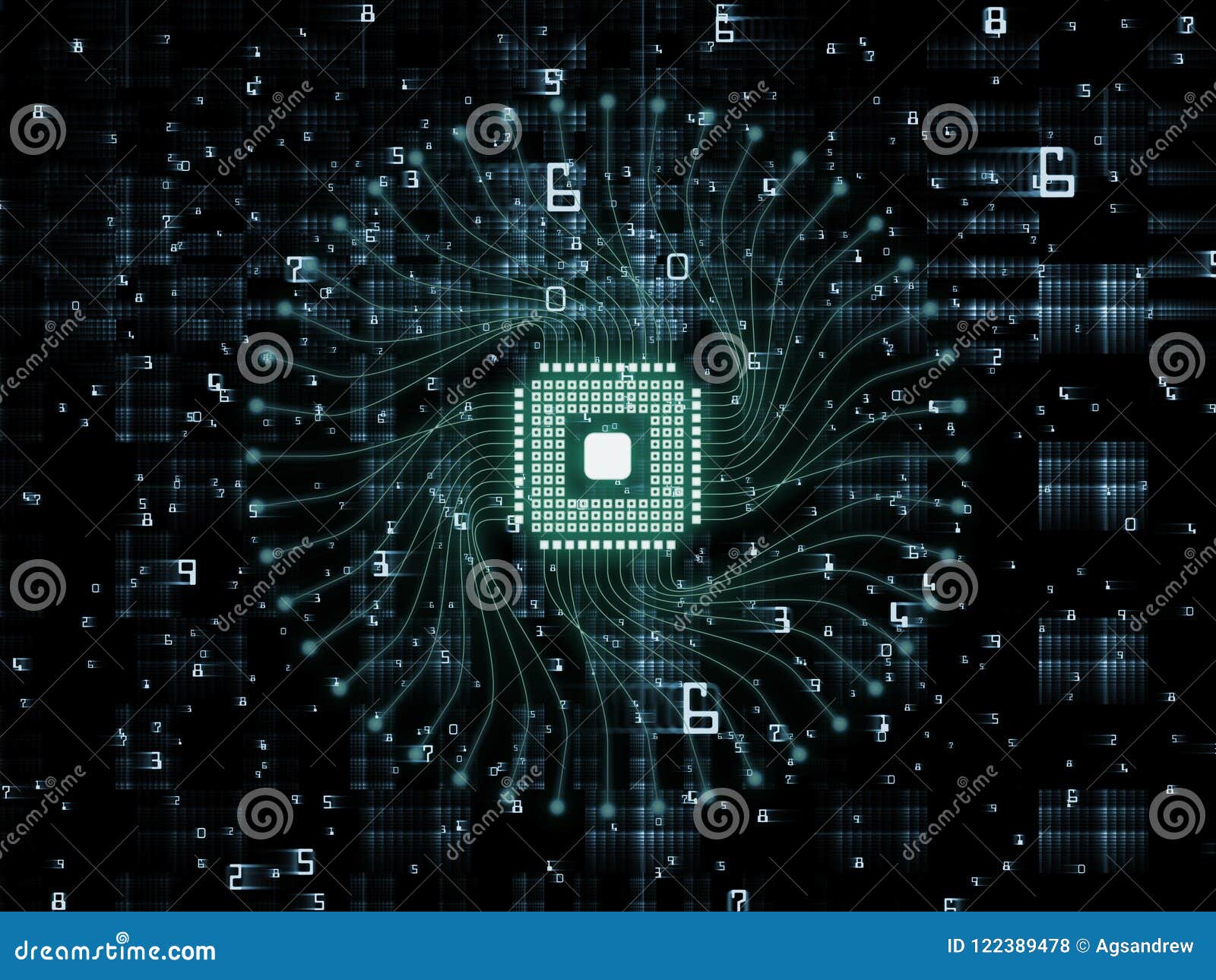 Virtual CPU Realm stock illustration. Illustration of chip - 122389478