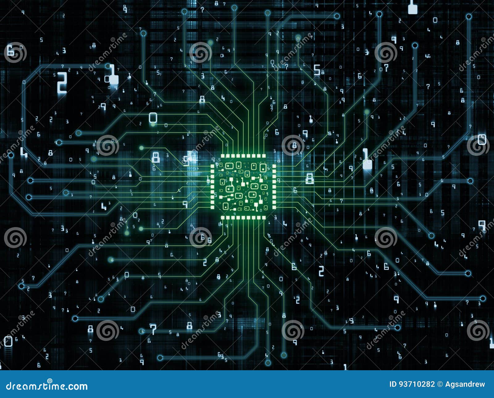 Virtual CPU Realm stock illustration. Illustration of composition ...