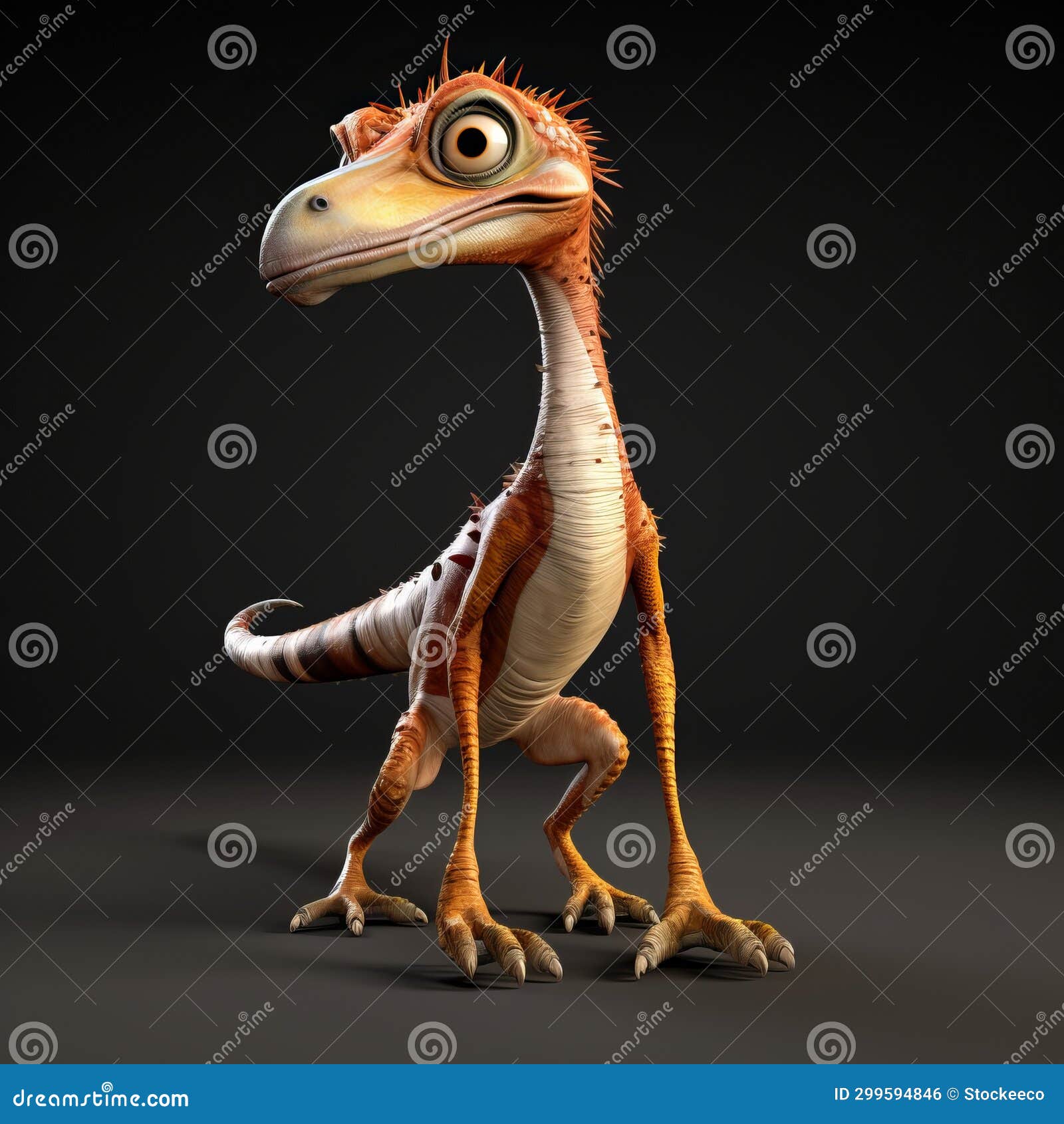 Hyper-realistic 3d Illustration of an Orange Dinosaur Stock ...