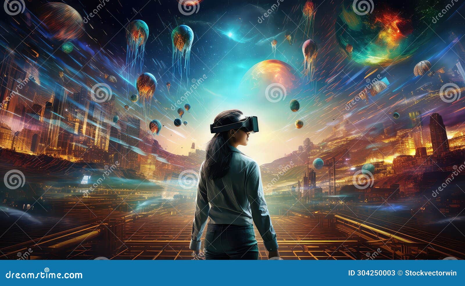 Virtual Cyberspace Internet Background Stock Illustration ...