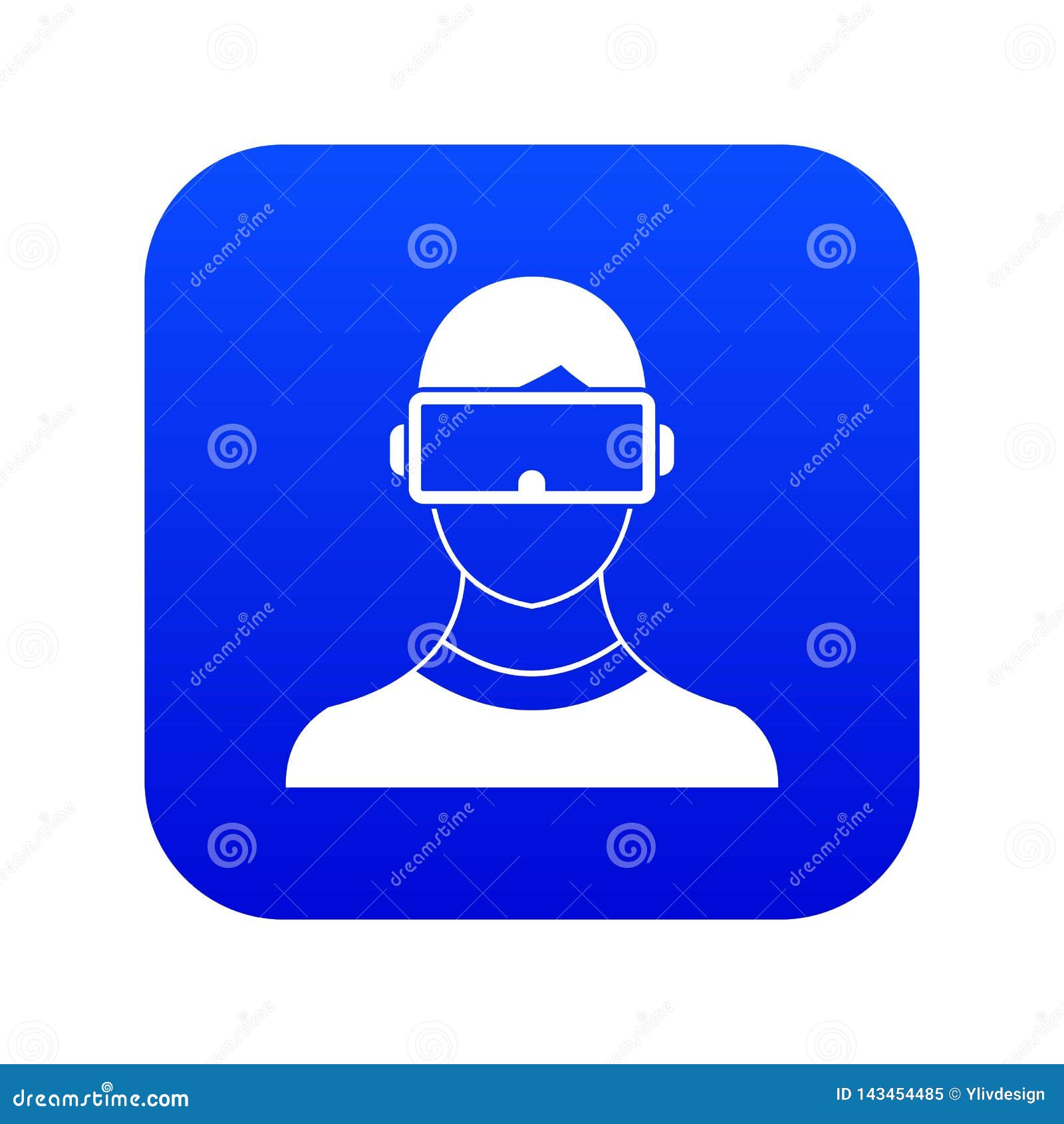 Virtual 3d Reality Goggles Icon Digital Blue Stock Vector ...