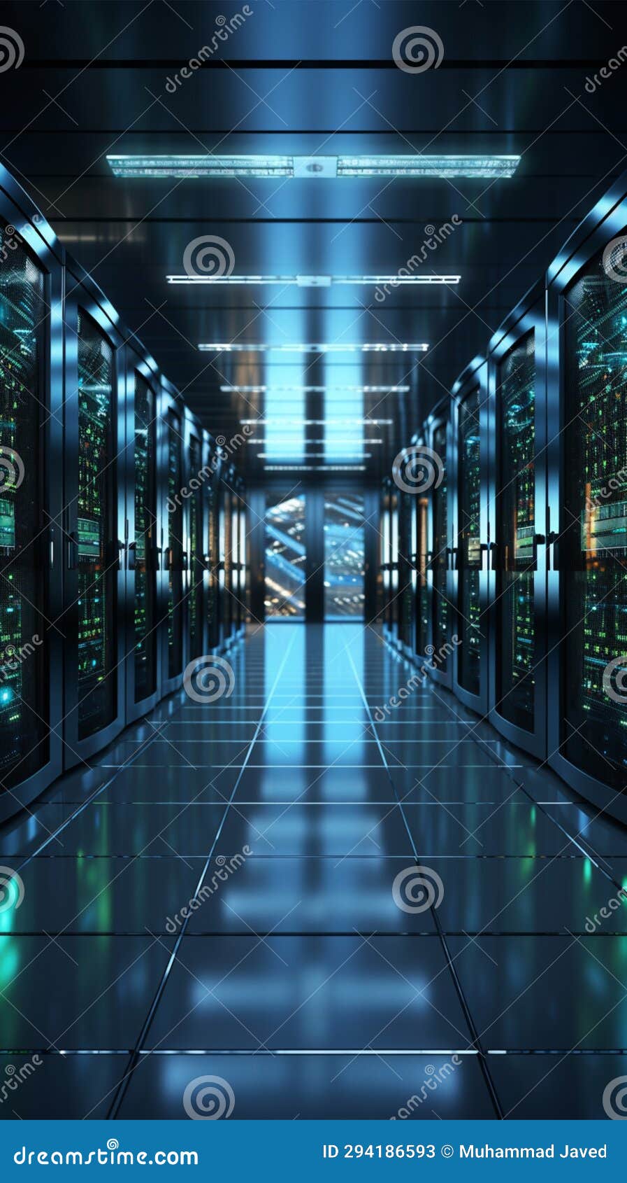 Virtual 3D Rendering of a Server Room with Computer Storage Stock ...
