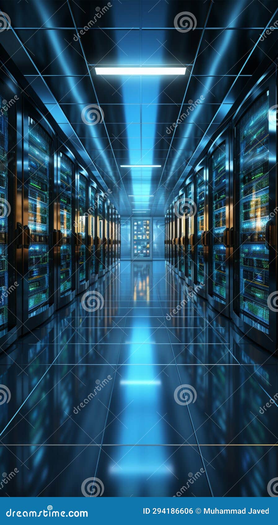 Virtual 3D Rendering of a Server Room with Computer Storage Stock ...