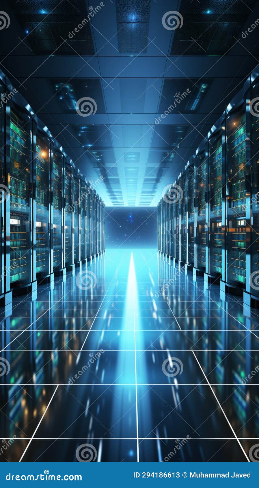 Virtual 3D Rendering of a Server Room with Computer Storage Stock ...