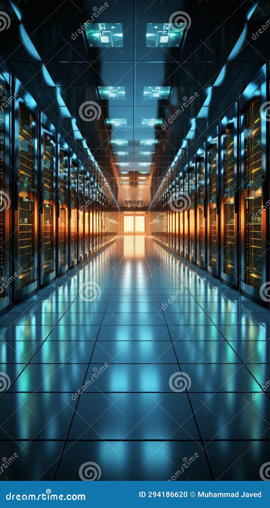 Virtual 3D Rendering of a Server Room with Computer Storage Stock ...