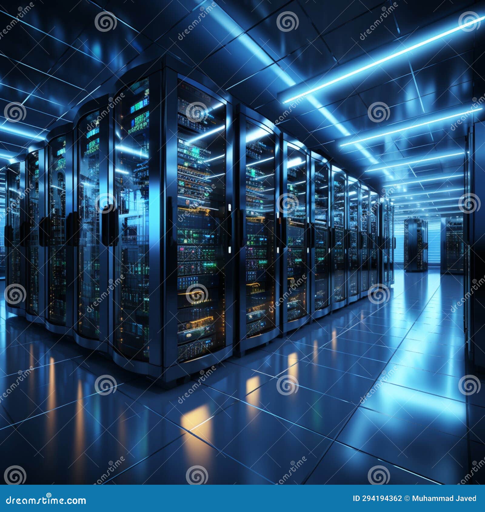 Virtual 3D Rendering of a Server Room with Computer Storage Stock ...