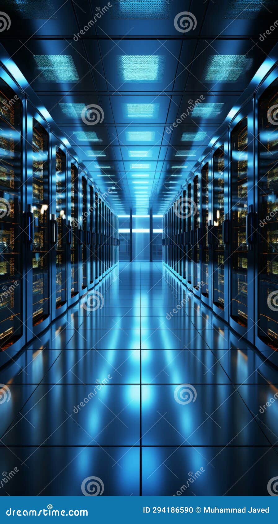 Virtual 3D Rendering of a Server Room with Computer Storage Stock ...