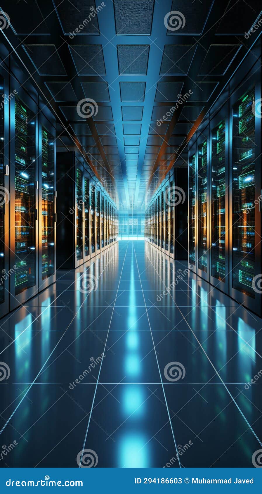 Virtual 3D Rendering of a Server Room with Computer Storage Stock ...
