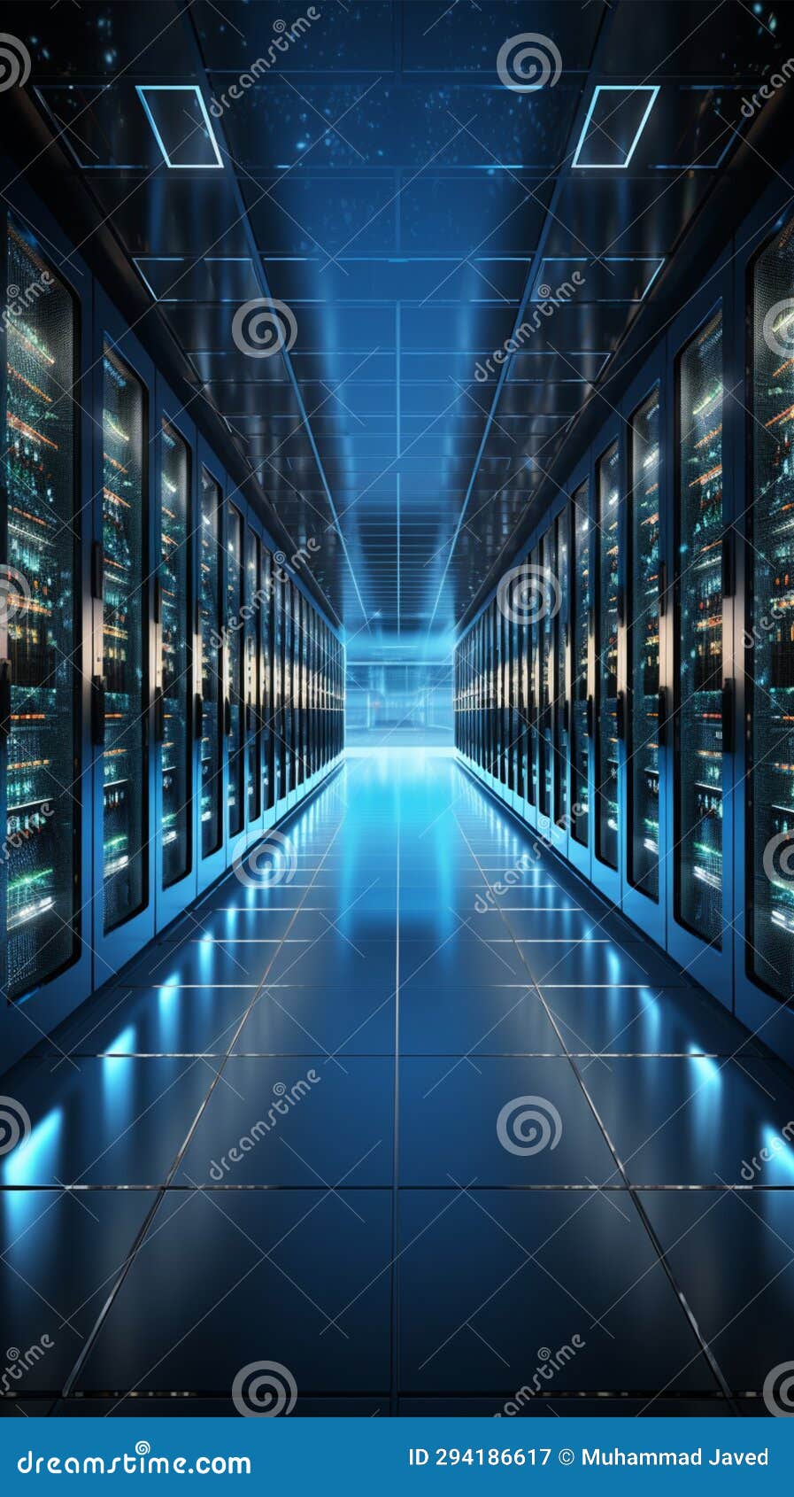 Virtual 3D Rendering of a Server Room with Computer Storage Stock ...