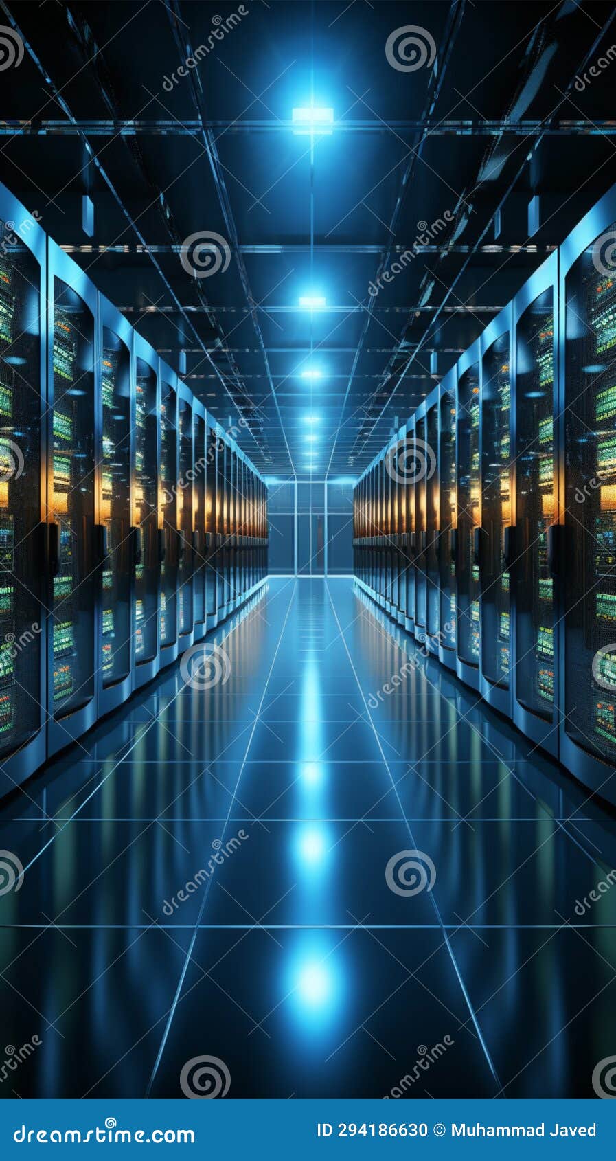 Virtual 3D Rendering of a Server Room with Computer Storage Stock ...