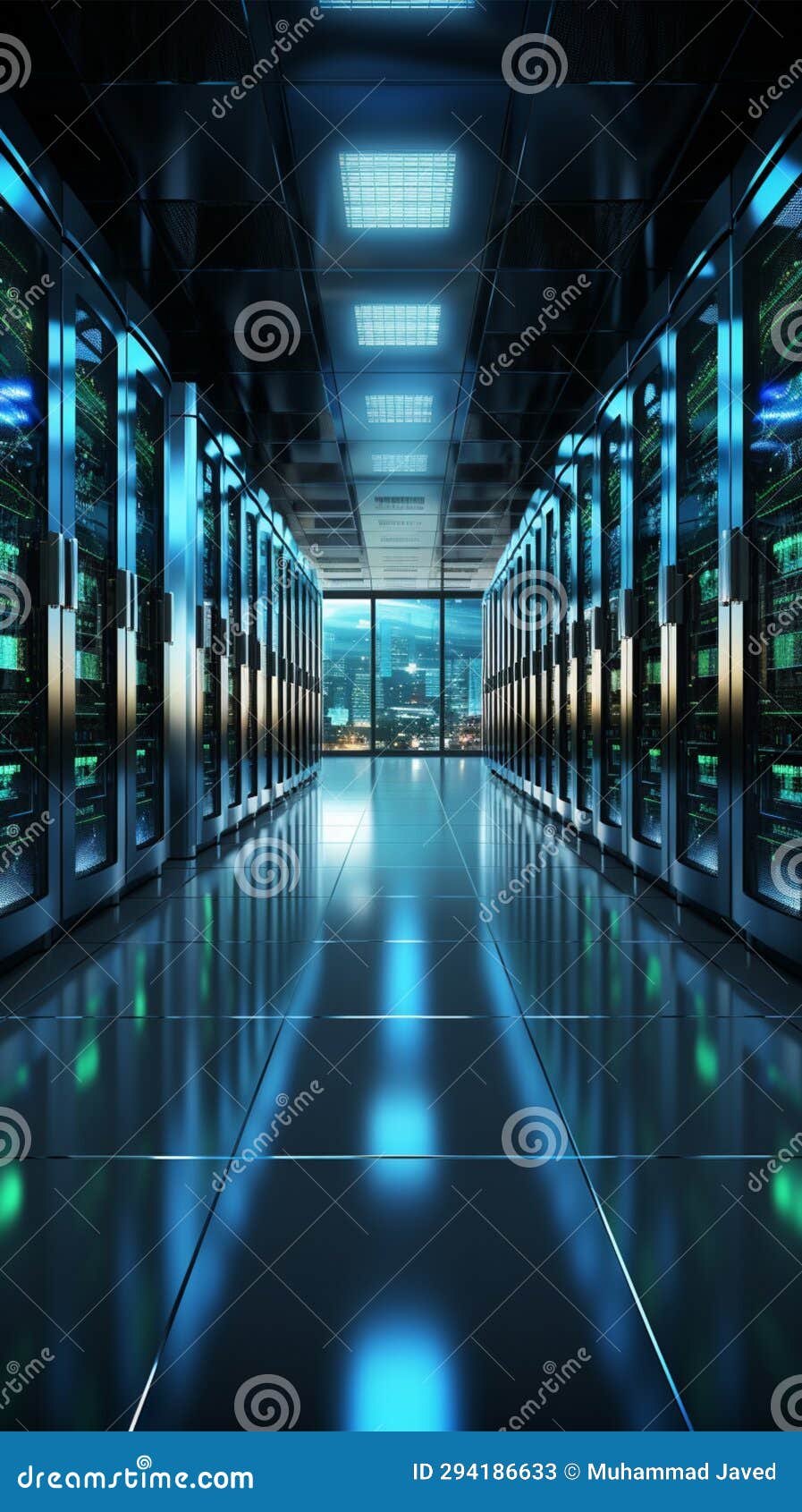 Virtual 3D Rendering of a Server Room with Computer Storage Stock ...