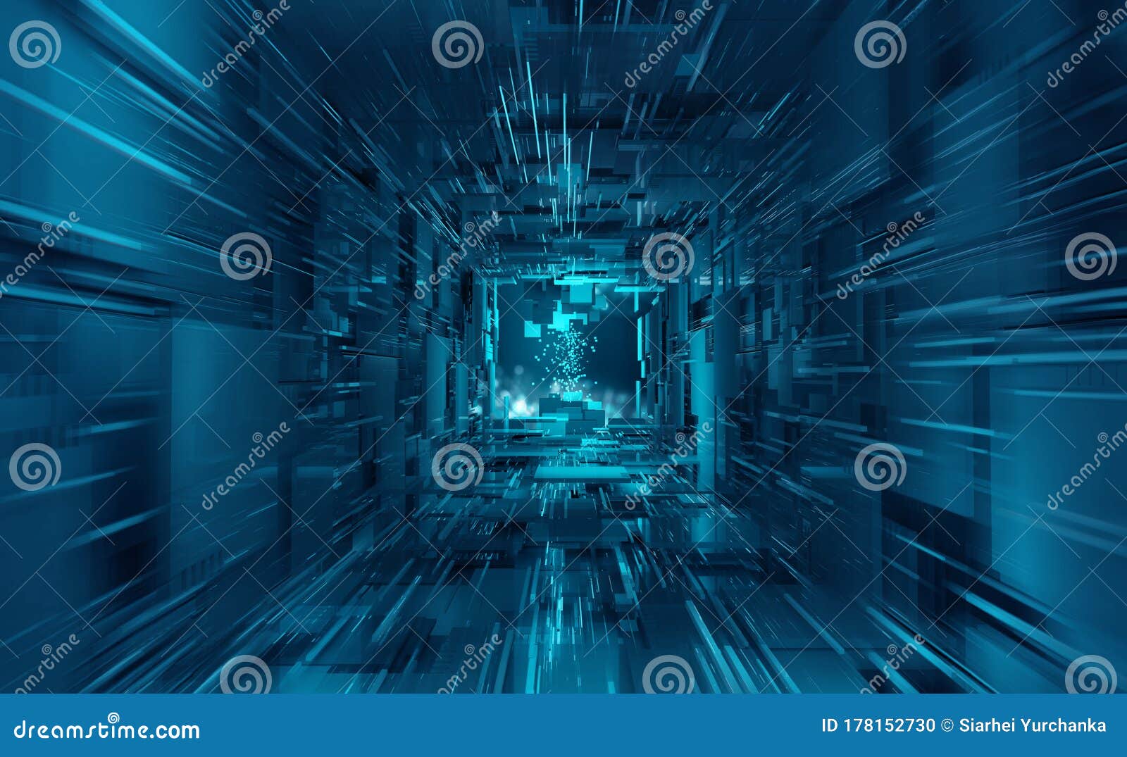 Virtual Data Center. Digital Streams and Future Technology Stock Photo ...