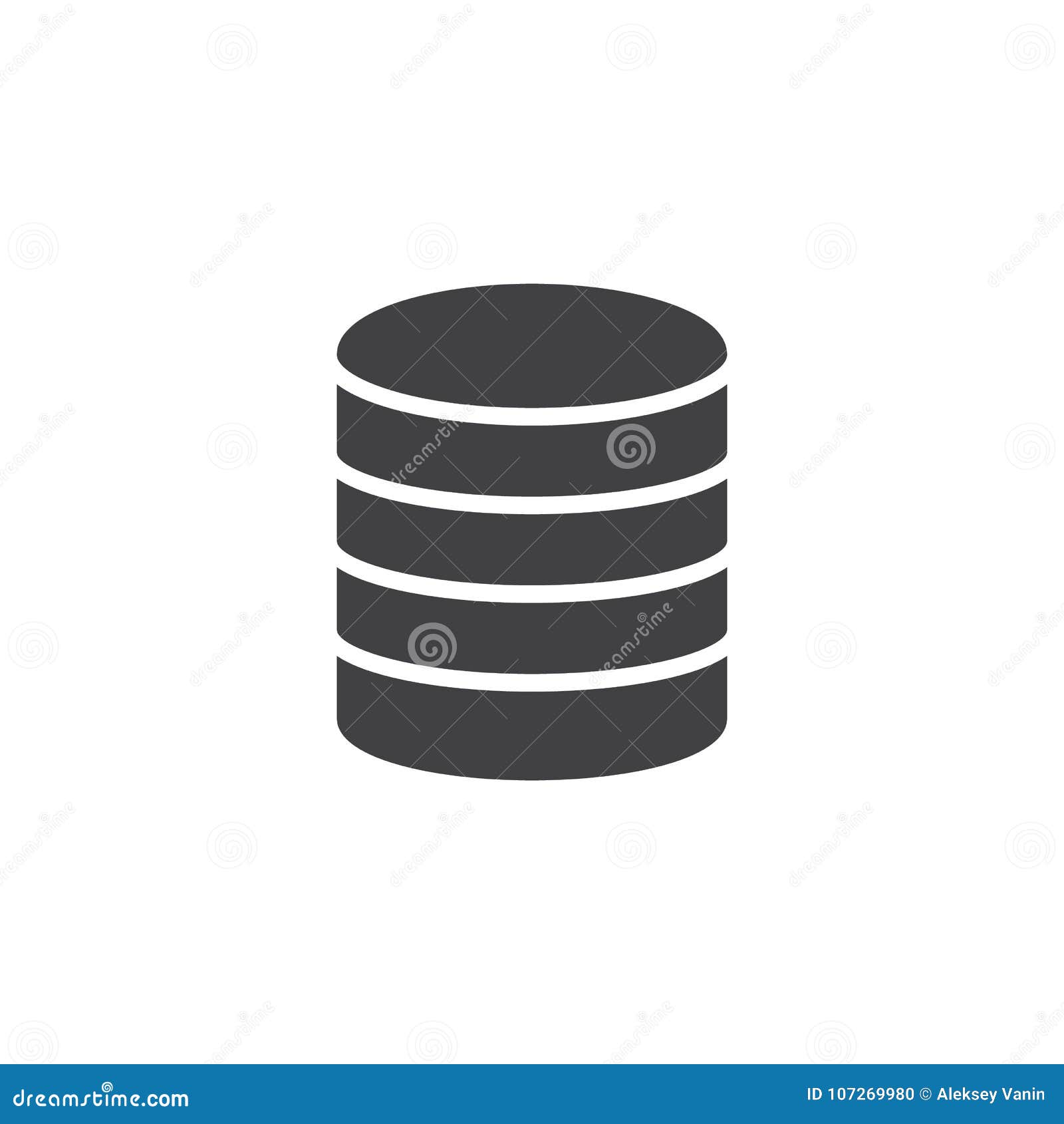 Virtual Database Storage Icon Vector Stock Vector - Illustration of ...